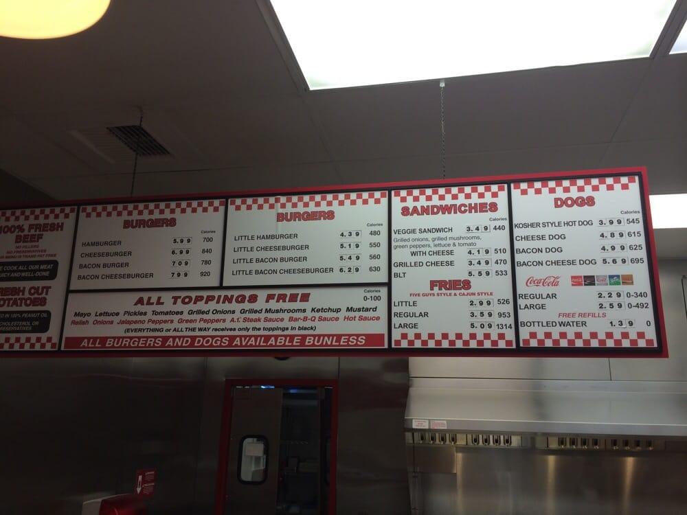 Carta de comida rápida Five Guys, Roseville, Sierra College Blvd #150