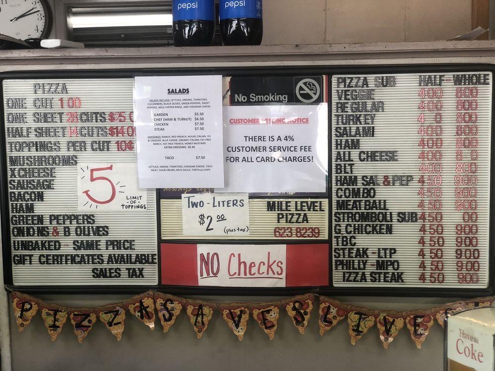 Menu at Mile Level Pizza & Sub Shop pizzeria, Bedford