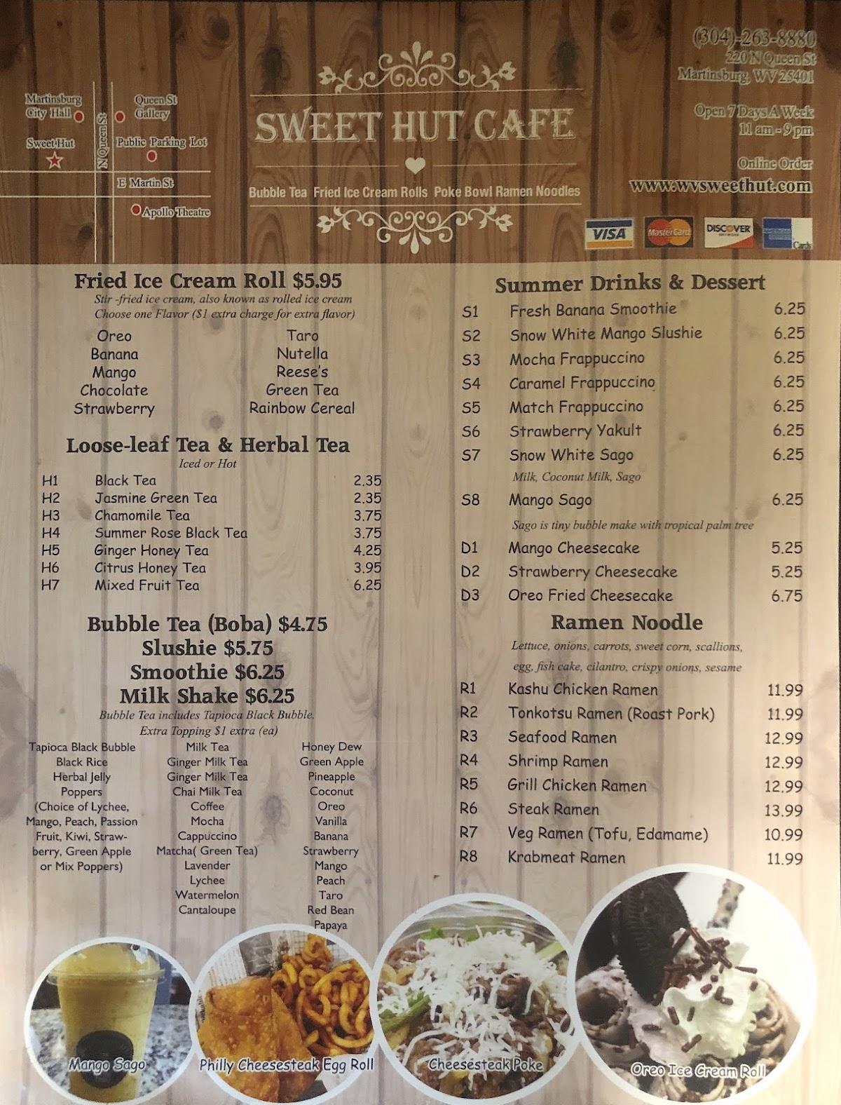 Menu at SWEET HUT CAFE, Martinsburg