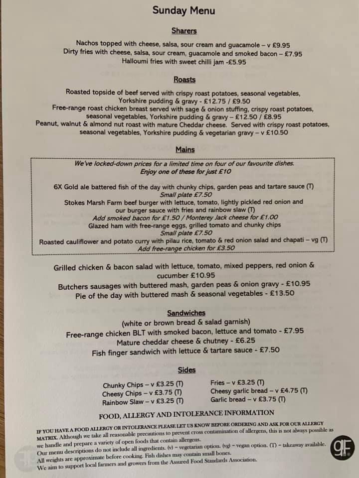 Menu at Three Crowns pub & bar, Devizes