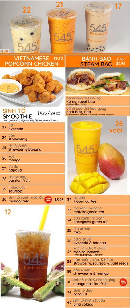 Menu at 545° Bánh Mì Café pub & bar, Davie