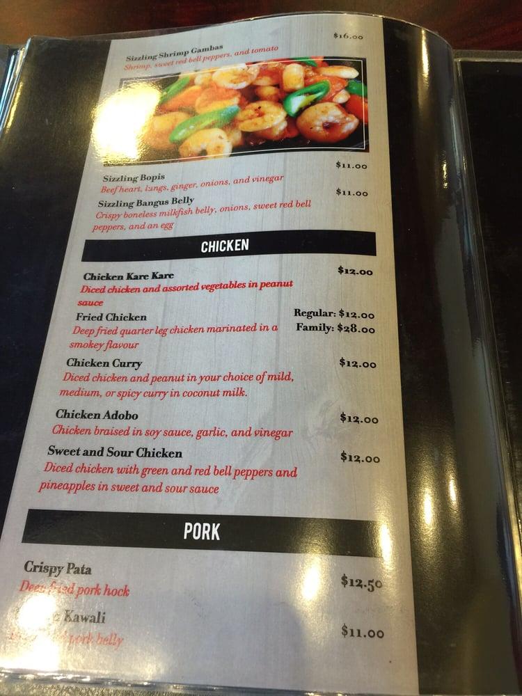 Menu at Kumare Restaurant and Bakery, Delta