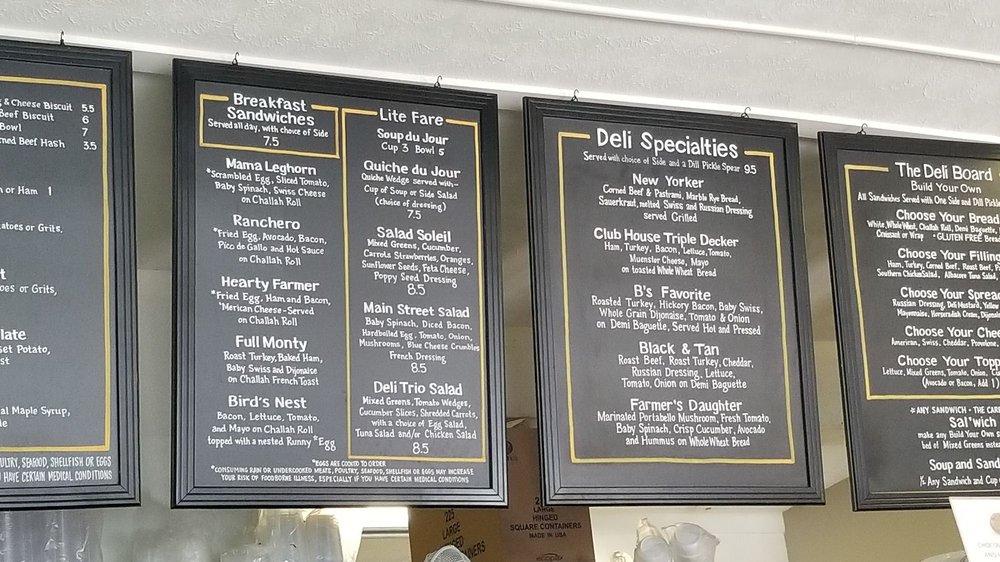 Menu at Main St. Deli cafe, Buford