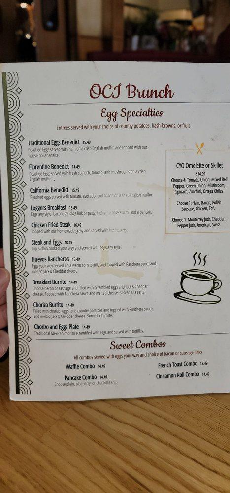Menu at Old Country Inn restaurant, Big Bear Lake