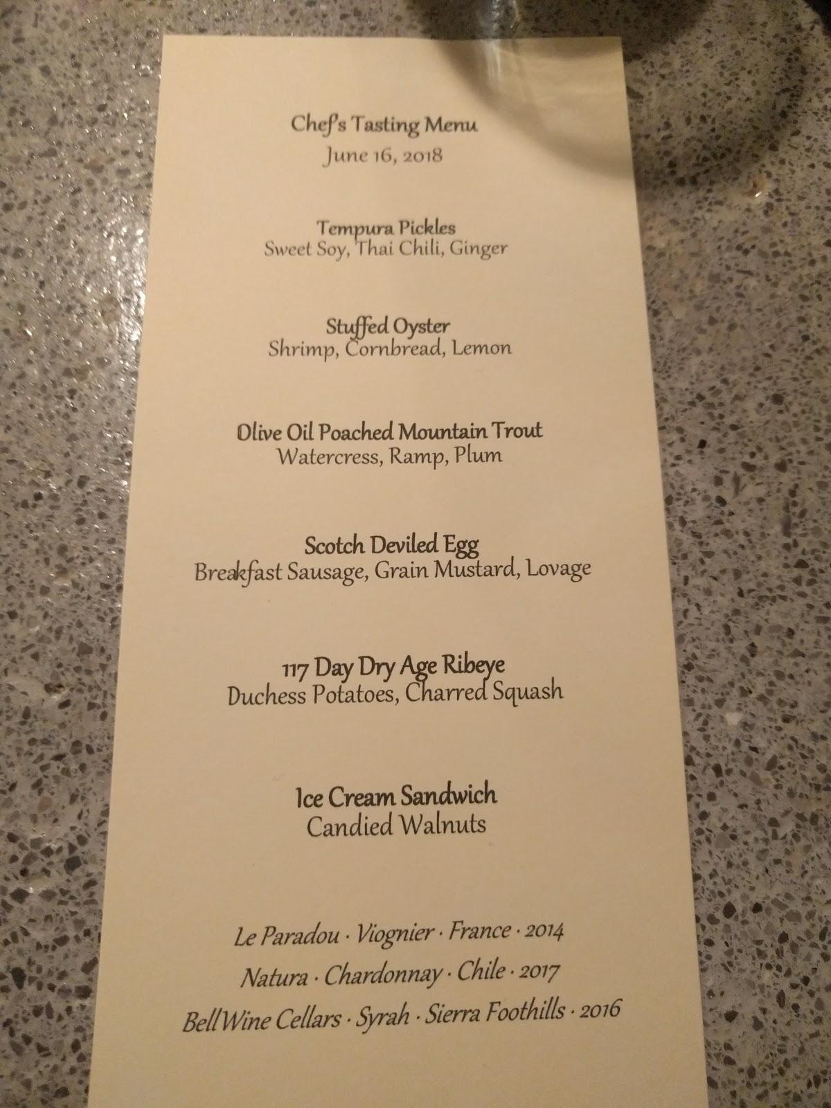Menu at The Walnut Kitchen steakhouse, Maryville