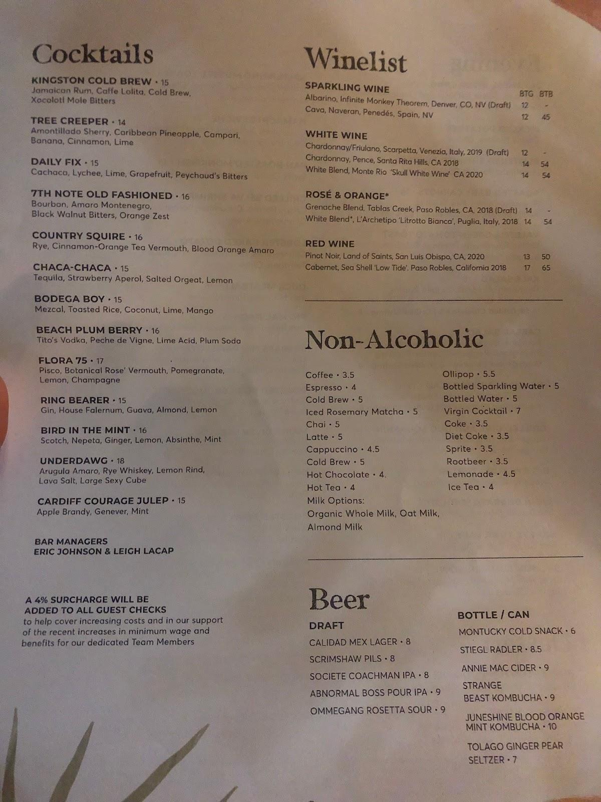 Menu at Waverly pub & bar, Encinitas