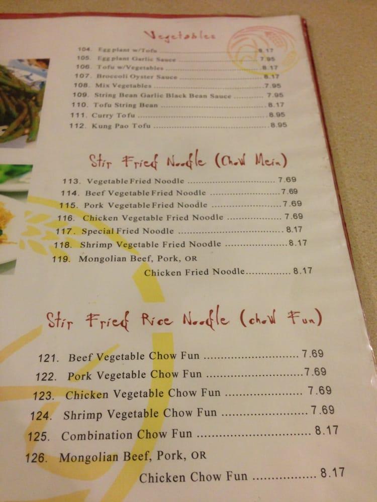 Menu at Yen's Cafe, Hilo
