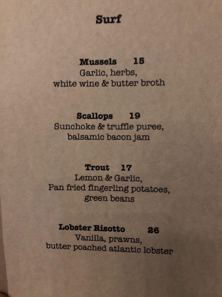 Menu at Bon Temps restaurant, Hamilton