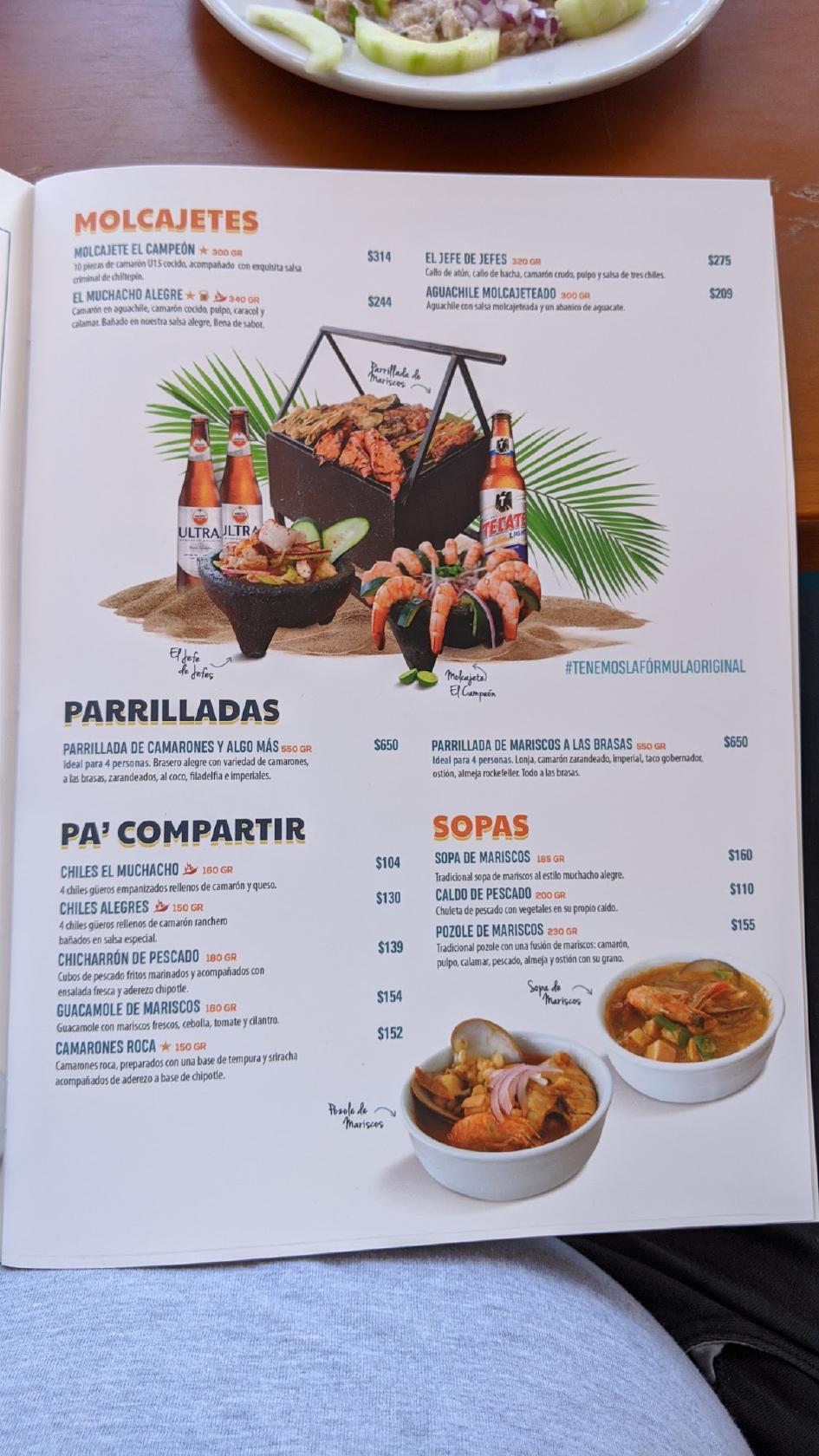 Menu at El Muchacho Alegre Guadalajara Ave. Américas restaurant ...