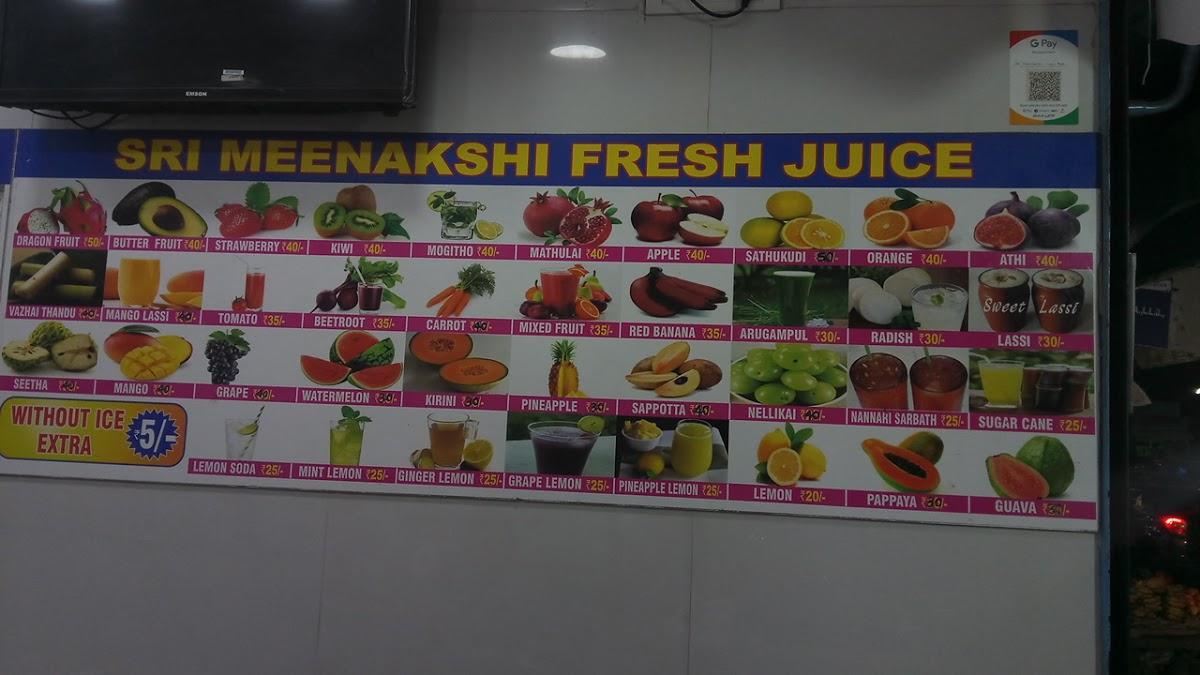 Menu at Meenakshi Cool Bar, Chennai, SH 113A