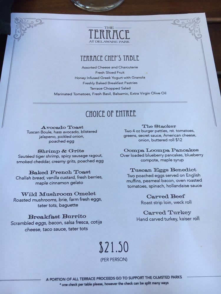 Menu at The Terrace at Delaware Park pub & bar, Buffalo