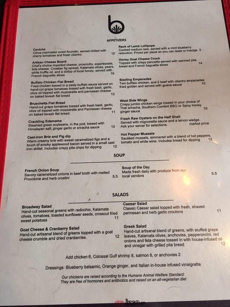 Menu at Broadway Grille + Underground pub & bar, Jim Thorpe