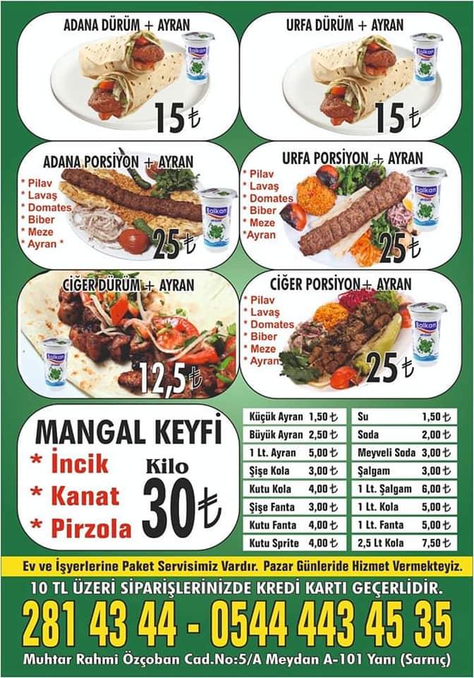 Menu at Meydan Fastfood, Izmir, Muhtar Rahmi Özçoban Sk. No:3