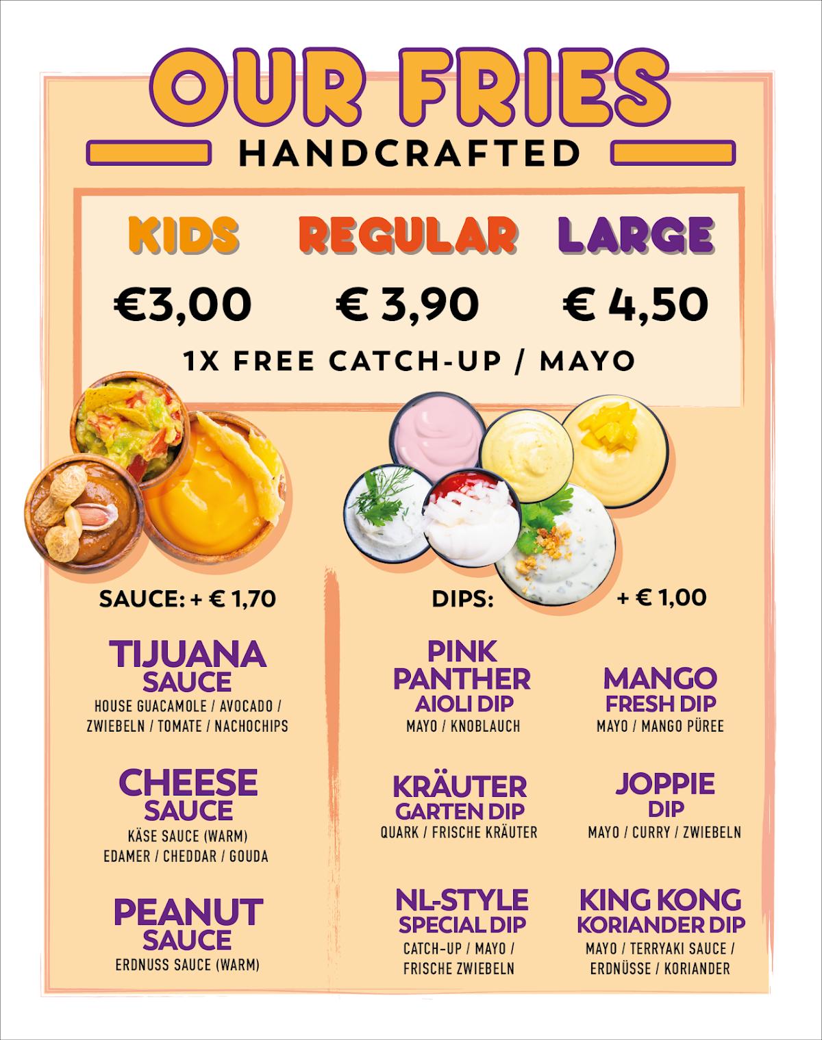Menu at Pat-A-Tat restaurant, Berlin