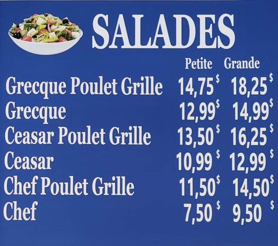 Menu at Restaurant St-Zotique Souvlaki, Saint-Zotique