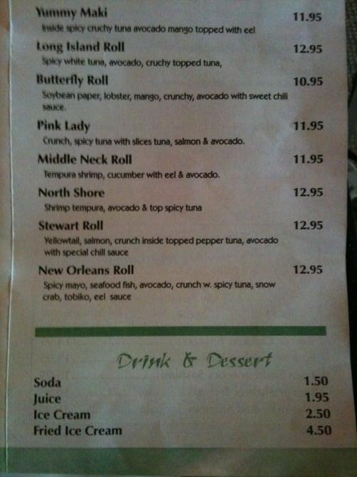 Menu at Sushi Time 560 restaurant, Bethpage