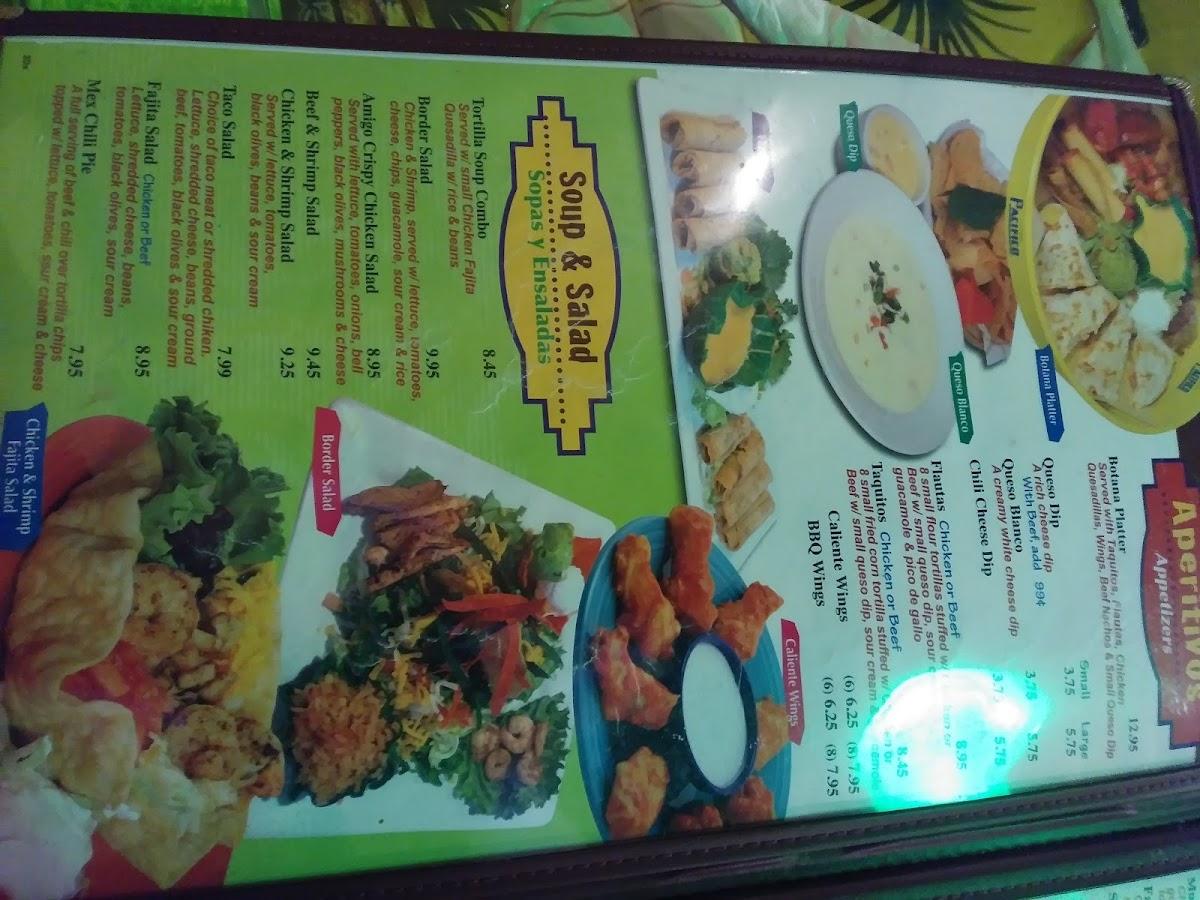Carta del restaurante Amigo Juan, Texarkana, Morris Ln