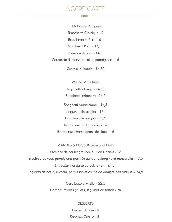Menu au Rouge Bordeaux, Grez-Doiceau