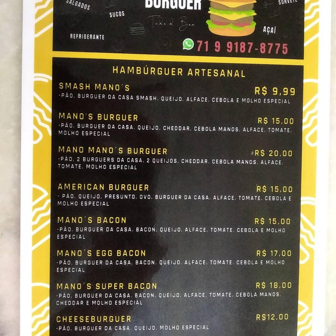 Menu em Manos Burguer Imbassai restaurante, Brasil