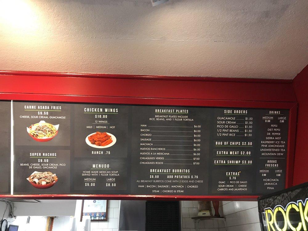 Menu at Super Burrito Mexican Food restaurant, Scottsdale