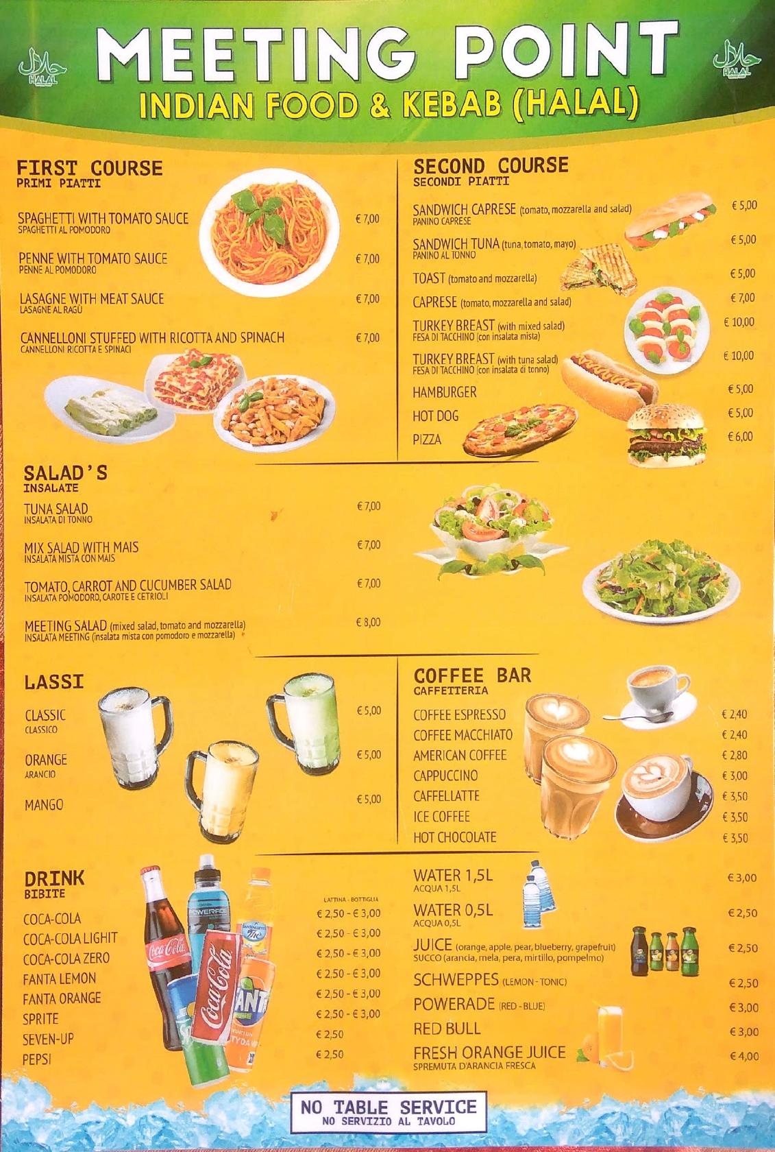 Menu at MEETING POINT(INDIAN & ITALIAN HALAL FOOD/KEBAB) restaurant, Pisa