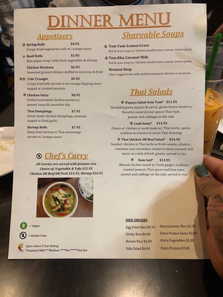 Menu at SaBai Thai on Jefferson restaurant, Pensacola