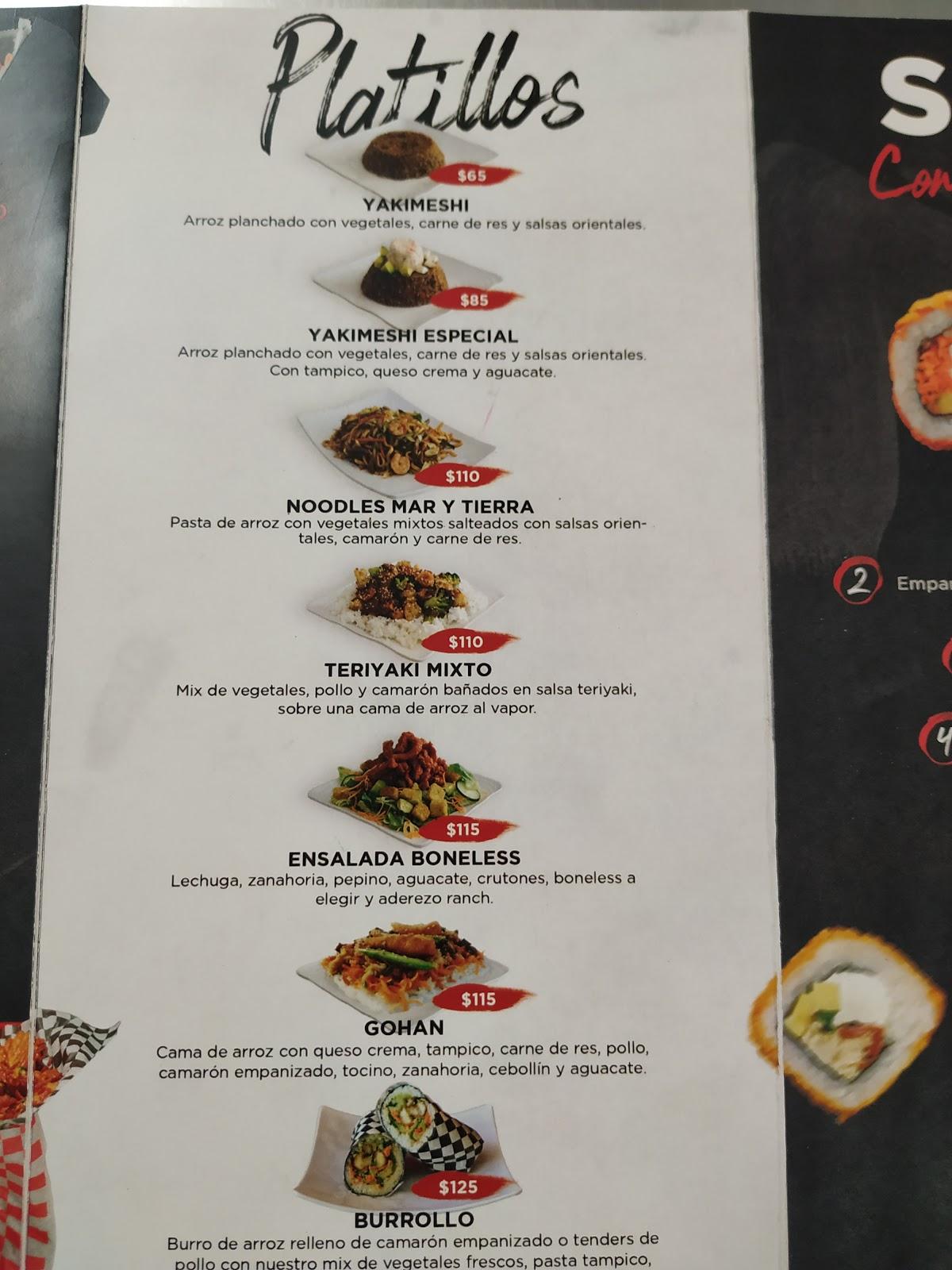 Carta del restaurante Tu Rollo Cinco, Hermosillo, C. Olivares # 127