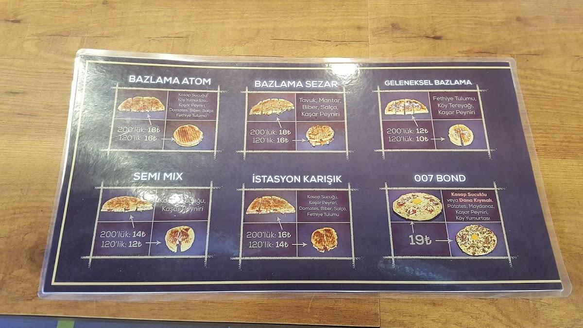 Menu at Bazlama İstasyonu Göztepe, Istanbul