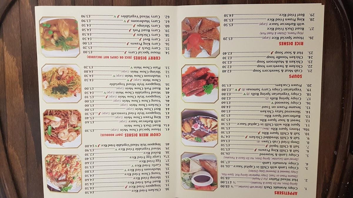 Menu at China Express restaurant, Dorchester
