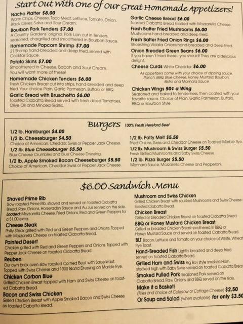 Menu at Country Gardens Motel & Lounge pizzeria, Soldiers Grove