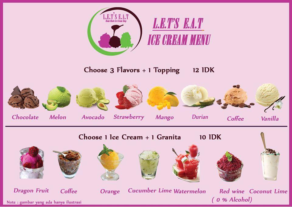 Menu at Homemade Ice Cream Shop restaurant, Dumai