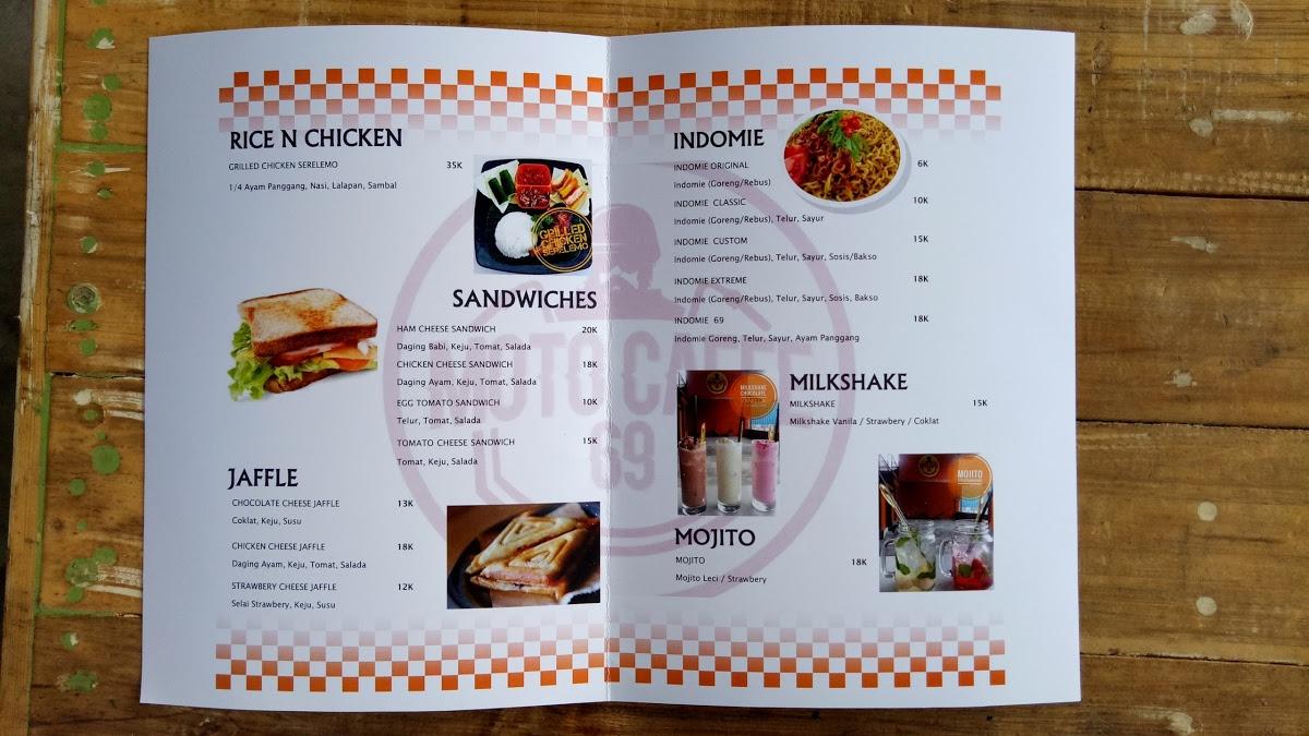 Menu at Moto Cafee 69, Denpasar