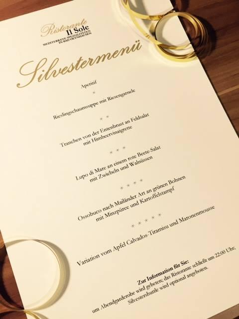 Speisekarte von Ristorante Il Sole restaurant, Bad Oeynhausen