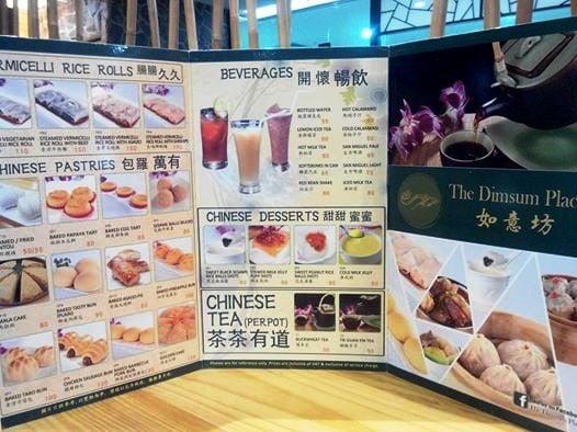 Menu at The Dimsum Place restaurant, Quezon City, Fisher Mall