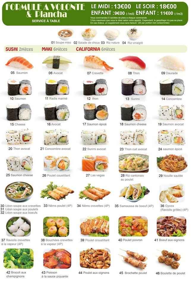 Carta del restaurante yoshifood/yoshisushi, Alfortville