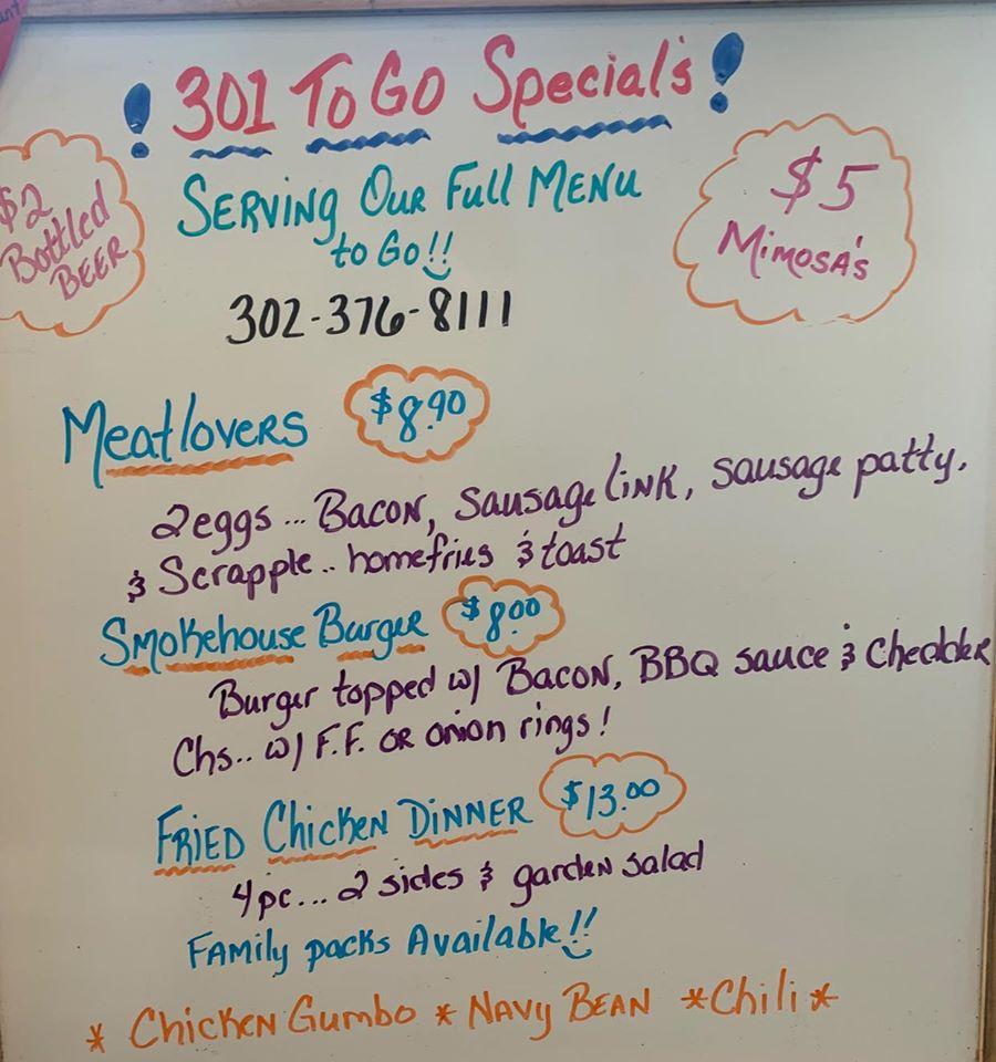 Menu at 301 Plaza Restaurant, Middletown