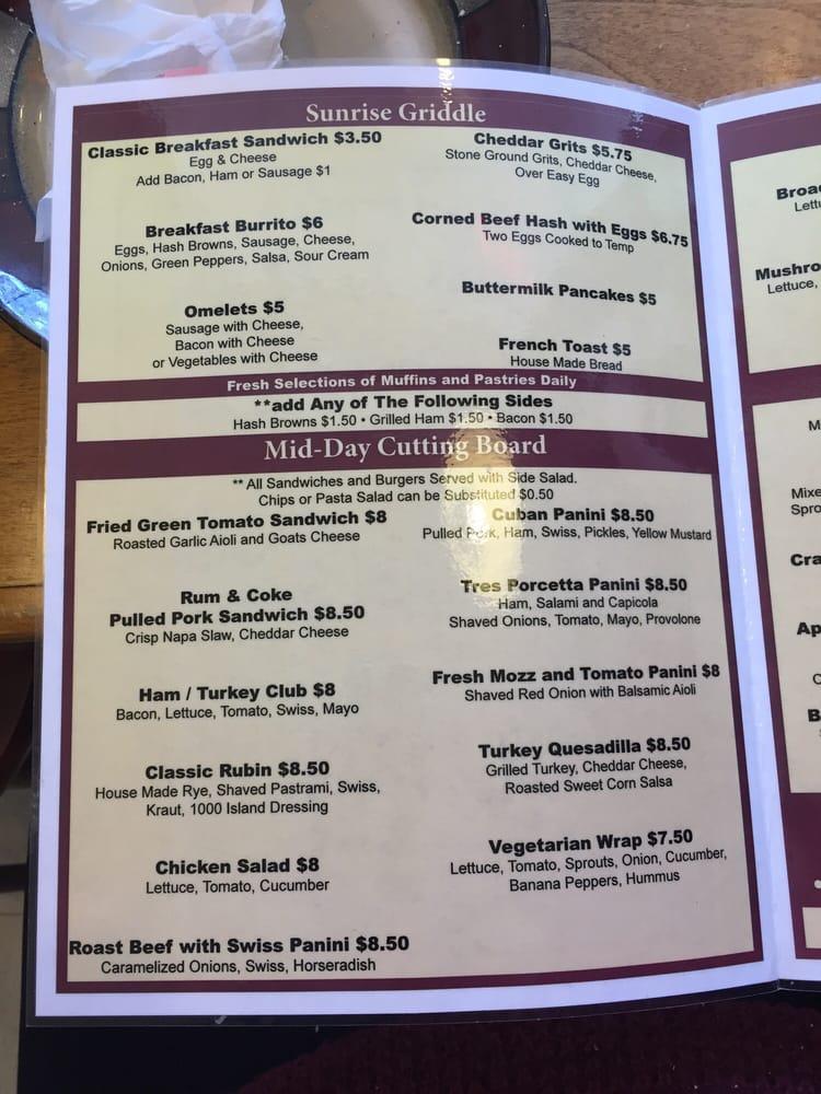 Menu at Broad Street Bakery & Cafe, Southern Pines