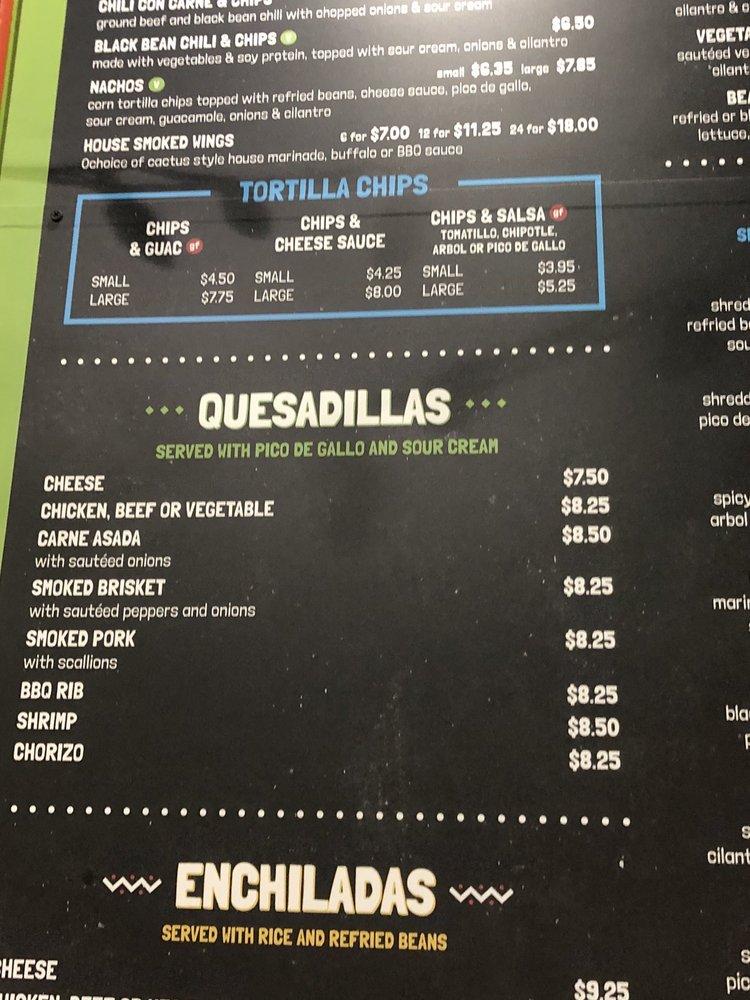 Menu at Cactus Cafe, Port Washington, Port Washington