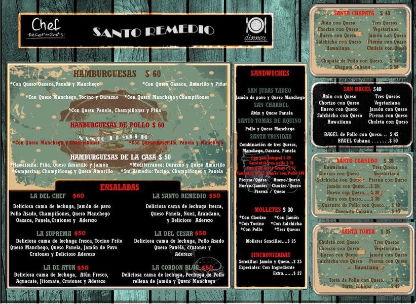 Menu at Cafe Santo Remedio, Mexico City, Xola 7