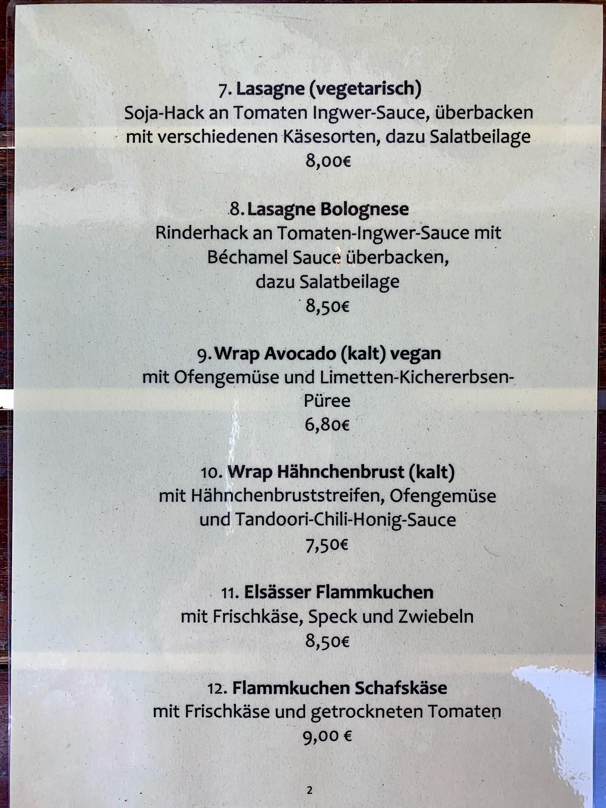 Speisekarte von Café Sully restaurant, Berlin
