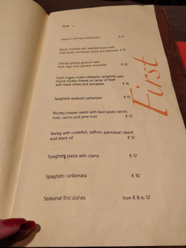 Speisekarte von Impronta restaurant, Venedig