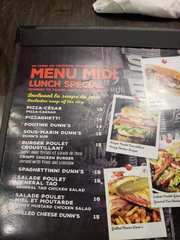 Menu at Dunn's DDO - Smoked Meat Burgers Pizza Poutine pizzeria ...