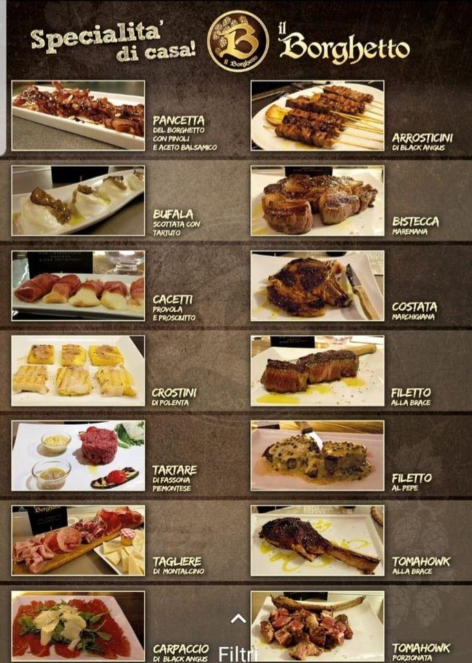 Menu da Ristorante Steakhouse "Il Borghetto", Pomezia, Via Campo Ascolano