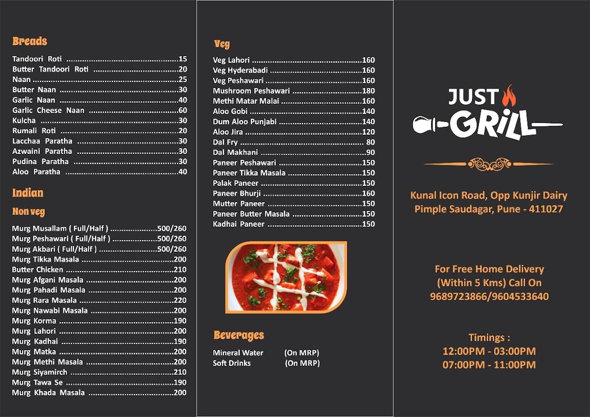 Menu at Just Grill Where Food Meets Fitness, Pimpri-Chinchwad, Kunal ...