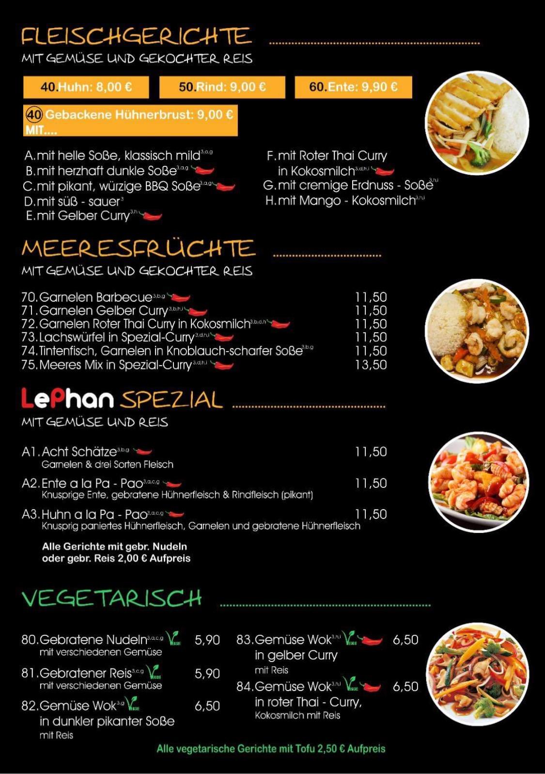 Speisekarte von LePhan - Asian Food & Sushi restaurant, Schwabach