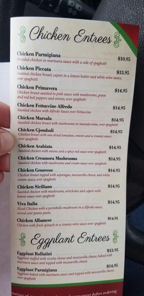 Menu at Pastafina desserts, Cave Springs, E Lowell Ave