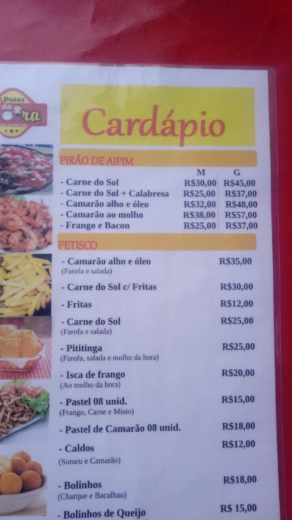 Menu at Point do Dinho restaurant, Camaçari