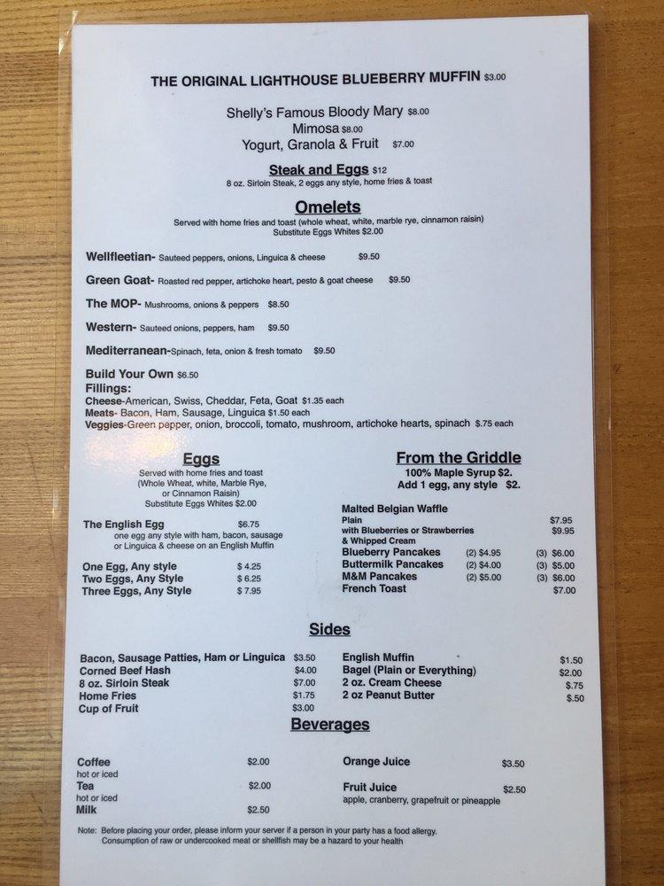 Menu at Lighthouse Restaurant, Wellfleet