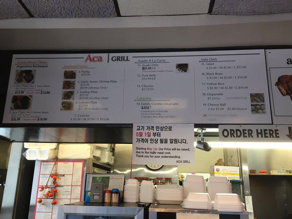 Menu at Aca Grill BBQ, Los Angeles, W 8th St