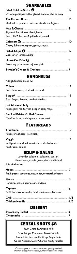 Menu at The Elephant Room restaurant, Detroit